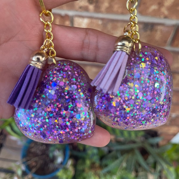 Resin Heart Keychain - Etsy