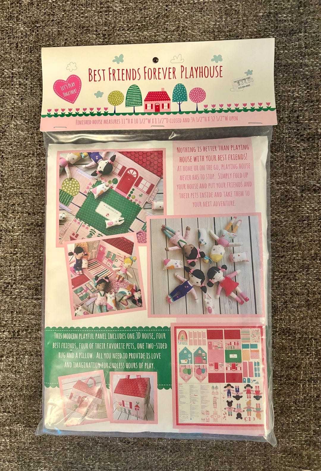Rare, Stacey Hsu Best Friends Forever Playhouse Kit, Moda Fabric, House ...