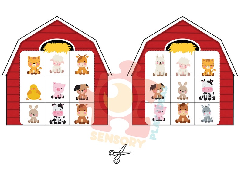 Farm Animal Activity Matching Game - Etsy