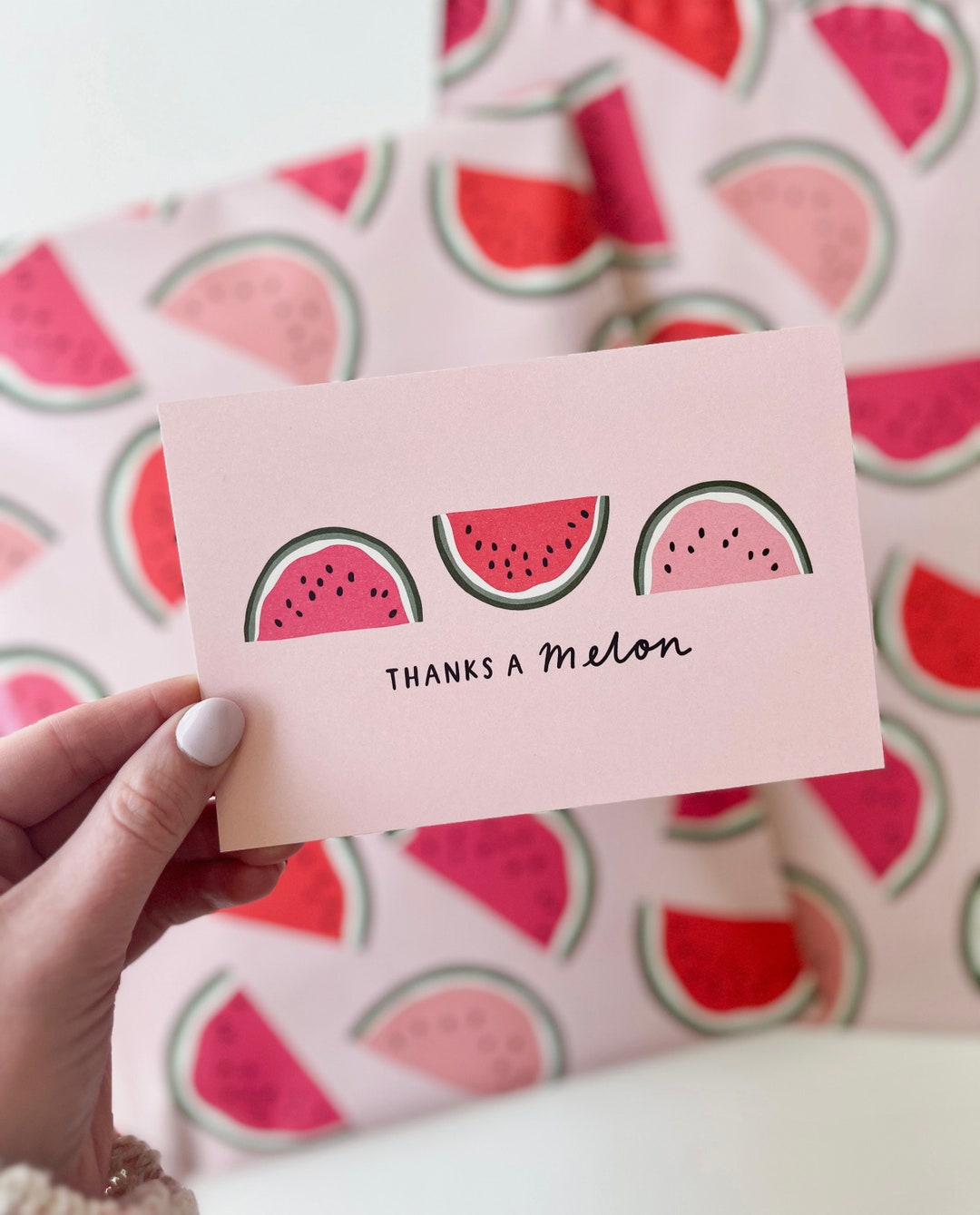 Watermelon Crush Thank You Cards, Cute Summer Notecards, Thanks a Melon ...