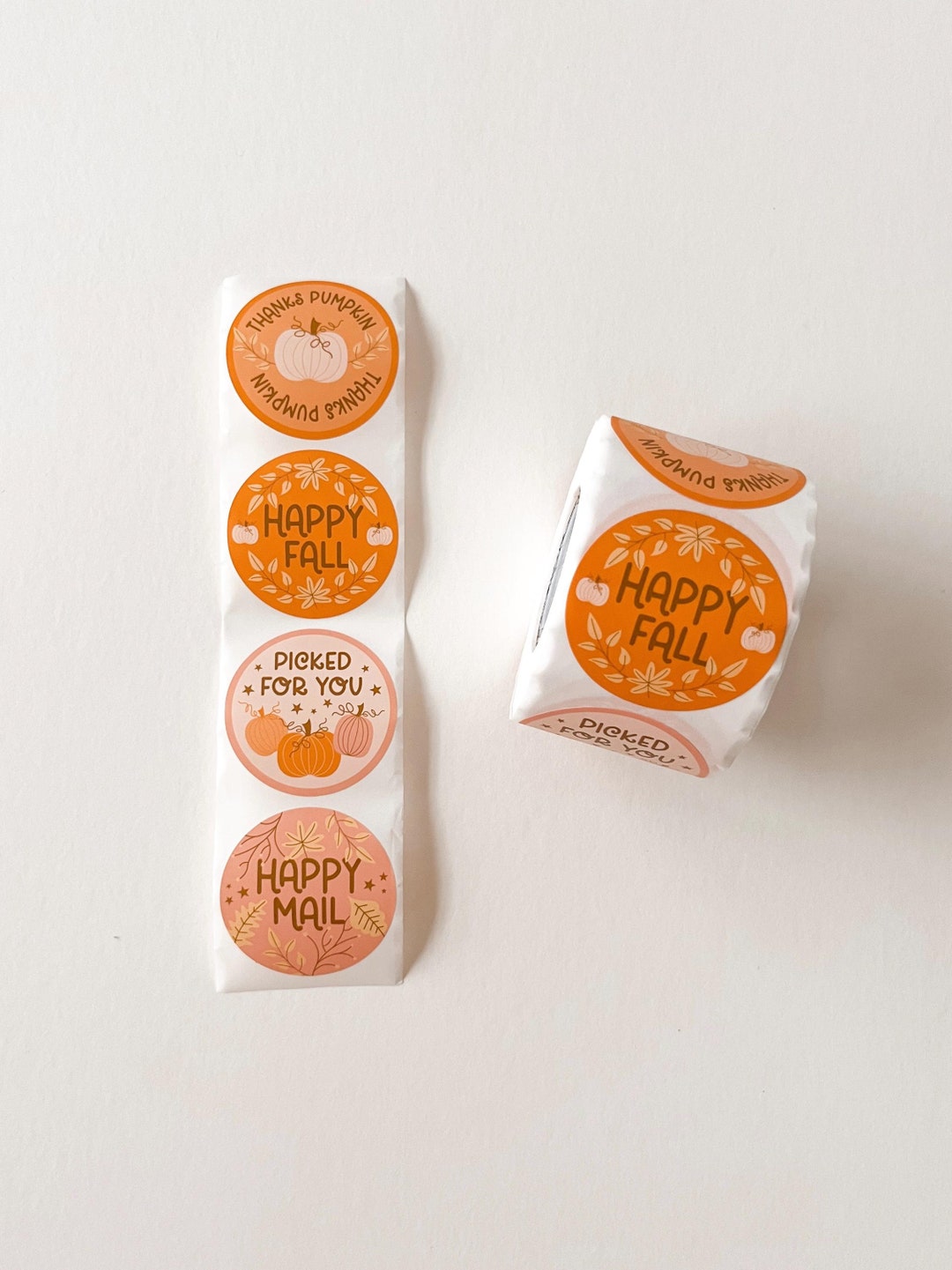 Happy Fall Sticker Roll, 500 Round Colorful Stickers, Two Inch Small ...