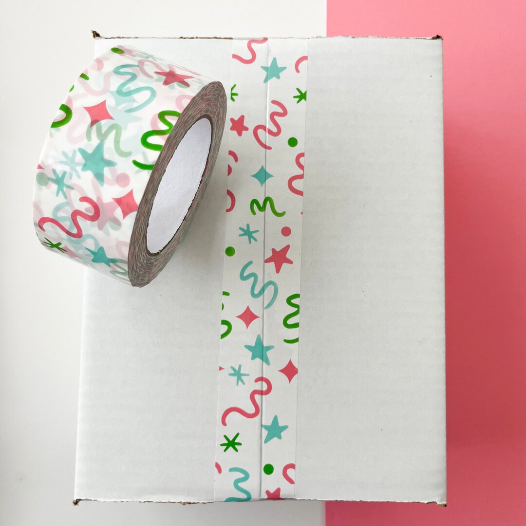 Confetti Packing Tape, Cute Printed Tape, Colorful Packaging Tape, Self ...
