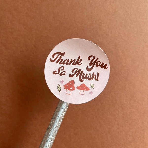 Thank You Mushroom Stickers - Etsy