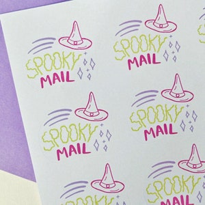 Halloween Packaging Sticker Sheet - Spooky Mail Stickers - Cute Small ...