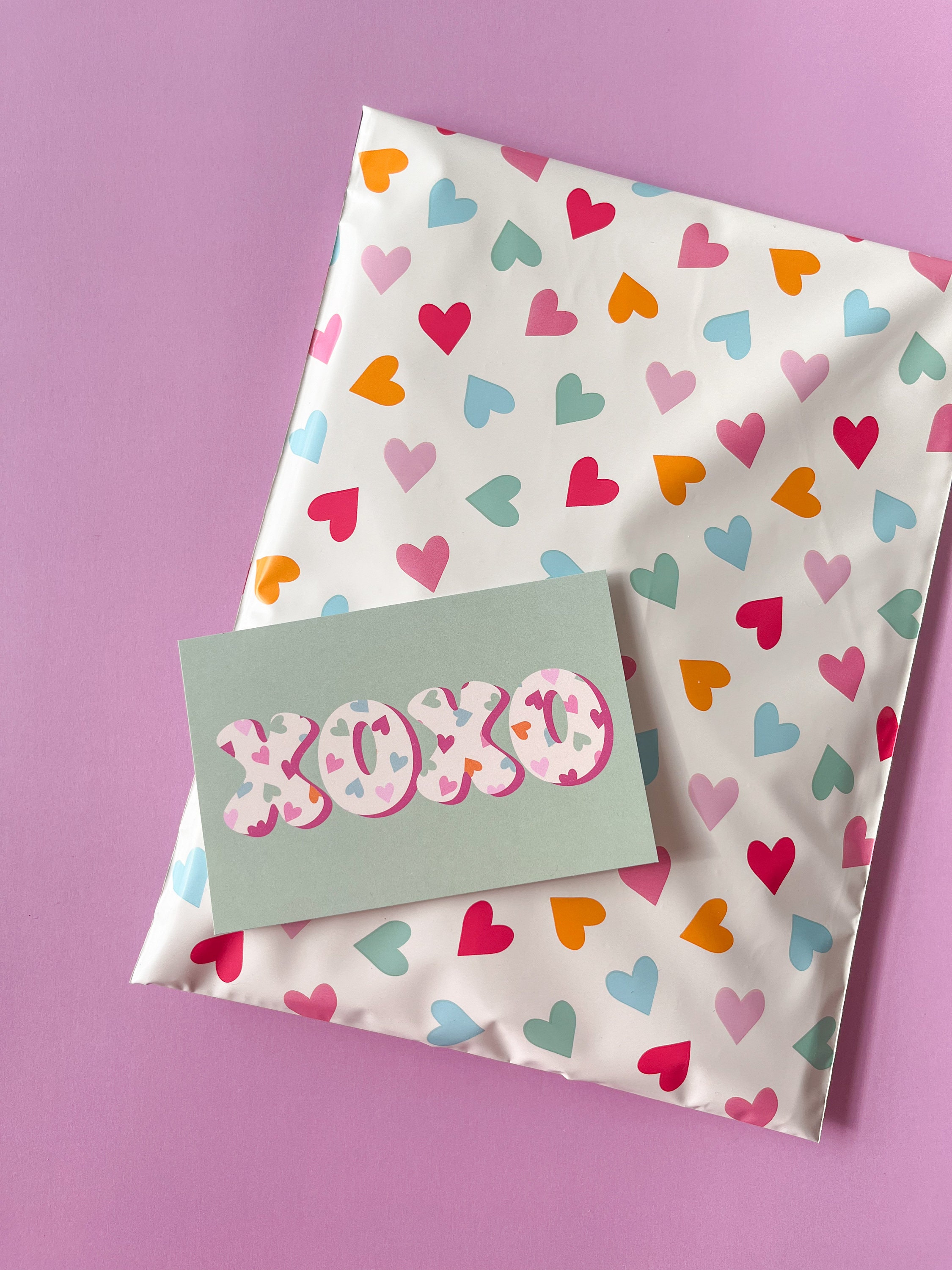 10x13" SCATTERED HEARTS Poly Mailer, Valentines Packaging, Boutique ...