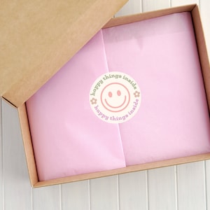 2" Smile Sticker Roll - 500 Round Happy Face Stickers - Happy Things ...