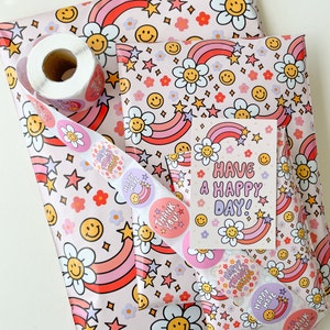 Happy Days Sticker Roll 500 Round Colorful Stickers Two Inch Small Biz ...