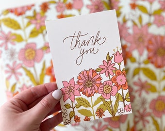 Tropical Thank You Cards, Cute Summer Notecards, Palm Leaf Floral Cards ...