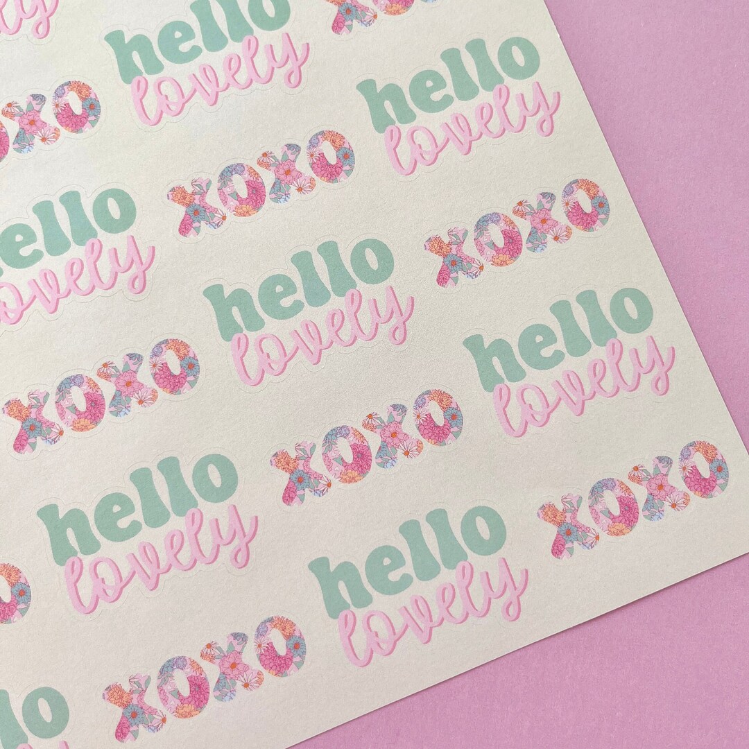 Valentine Sticker Sheet, Cute Packaging Stickers, Hello Lovely Die-cut ...