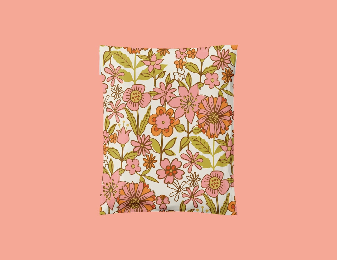 6x9" RETRO SUMMER Poly Mailer, Cute Floral Packaging, Boutique Poly ...