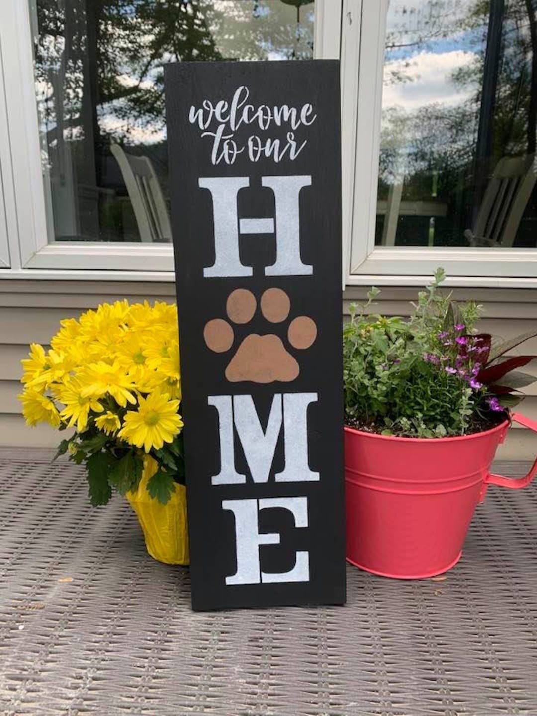 Welcome to Our Home paw Print 8 X 24 - Etsy