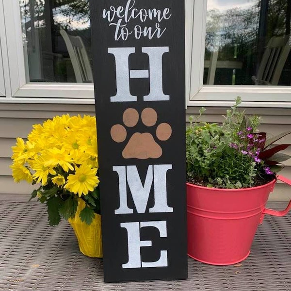 Welcome Sign Paw Print - Etsy