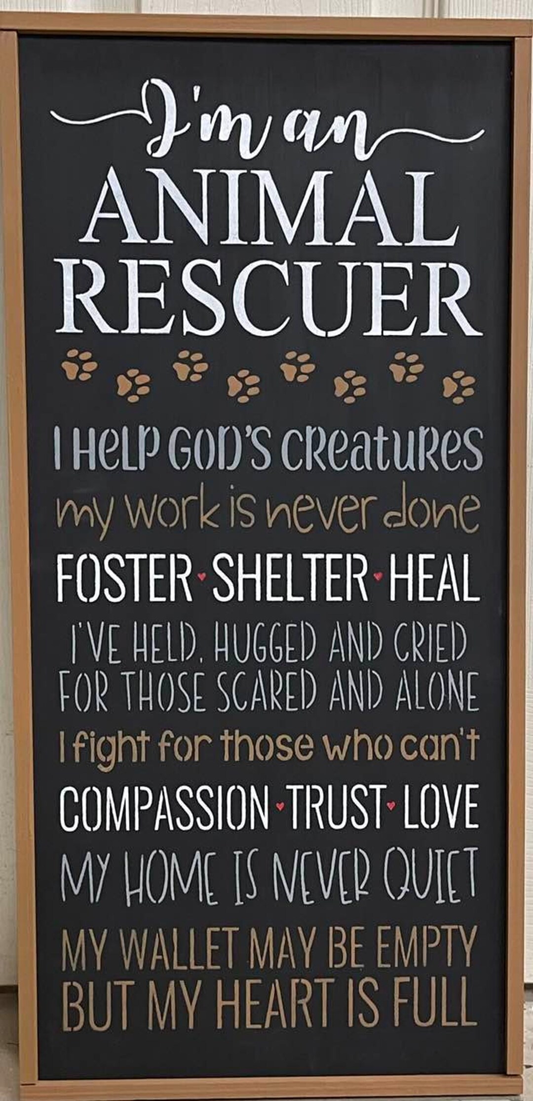 Animal Rescuer Wood Sign 12 X 24 - Etsy