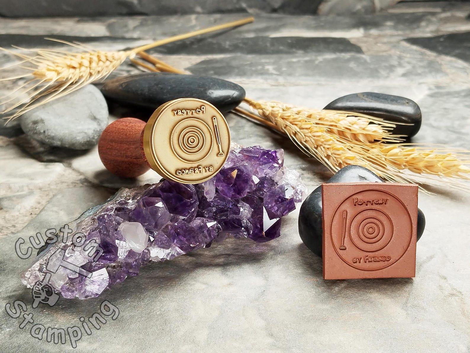 Ceramic Logo Stamp Custom Metal Stamp for Clay Custom Stamp for ...