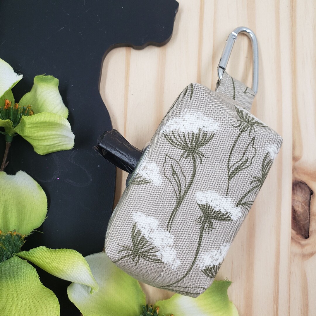 Dandelion Poop Bag Holder, Dog Poop Bag Holder, Woodland Cotton, Diaper ...