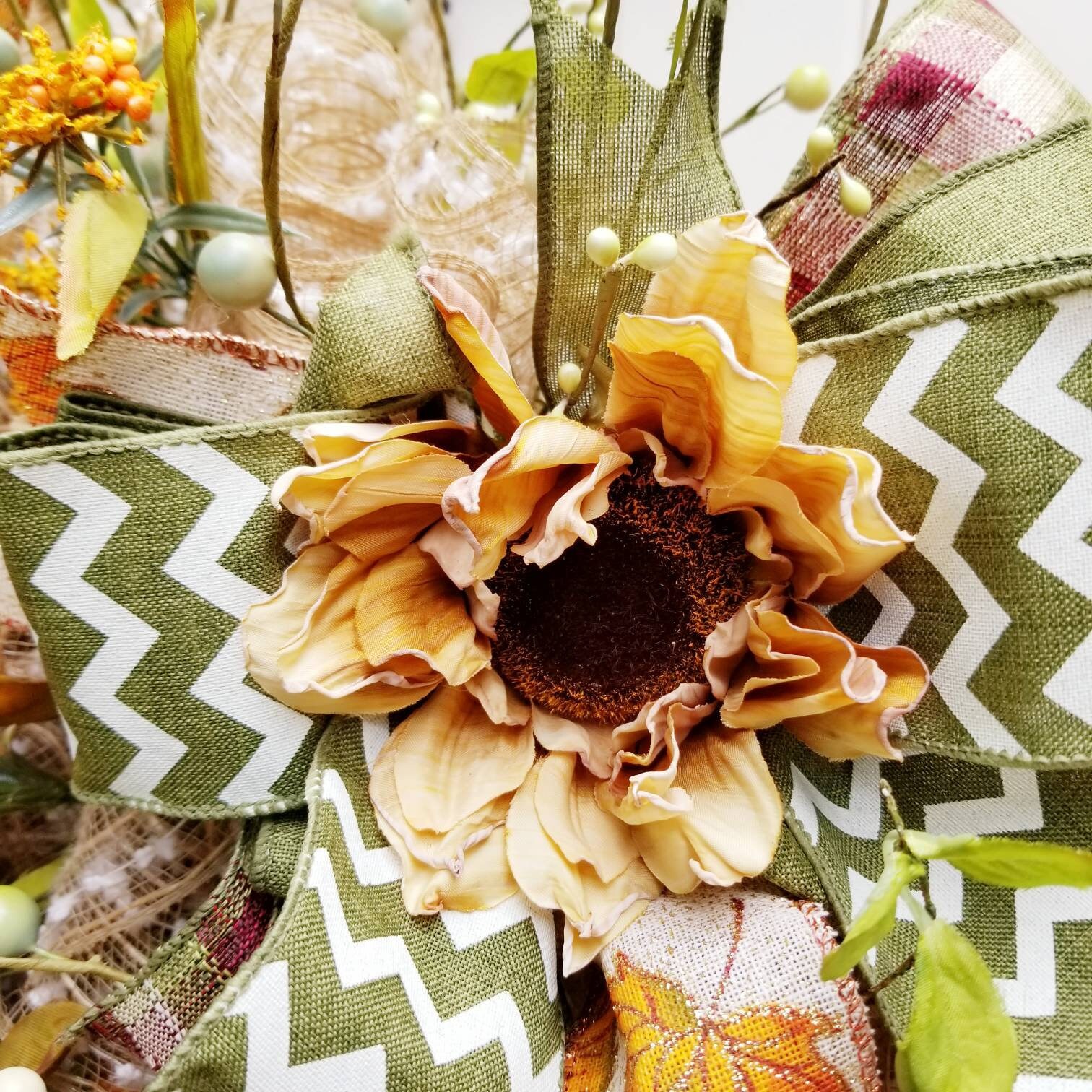 Give Thanks Fall Sunflower Front Door Wreath Thanksgiving - Etsy