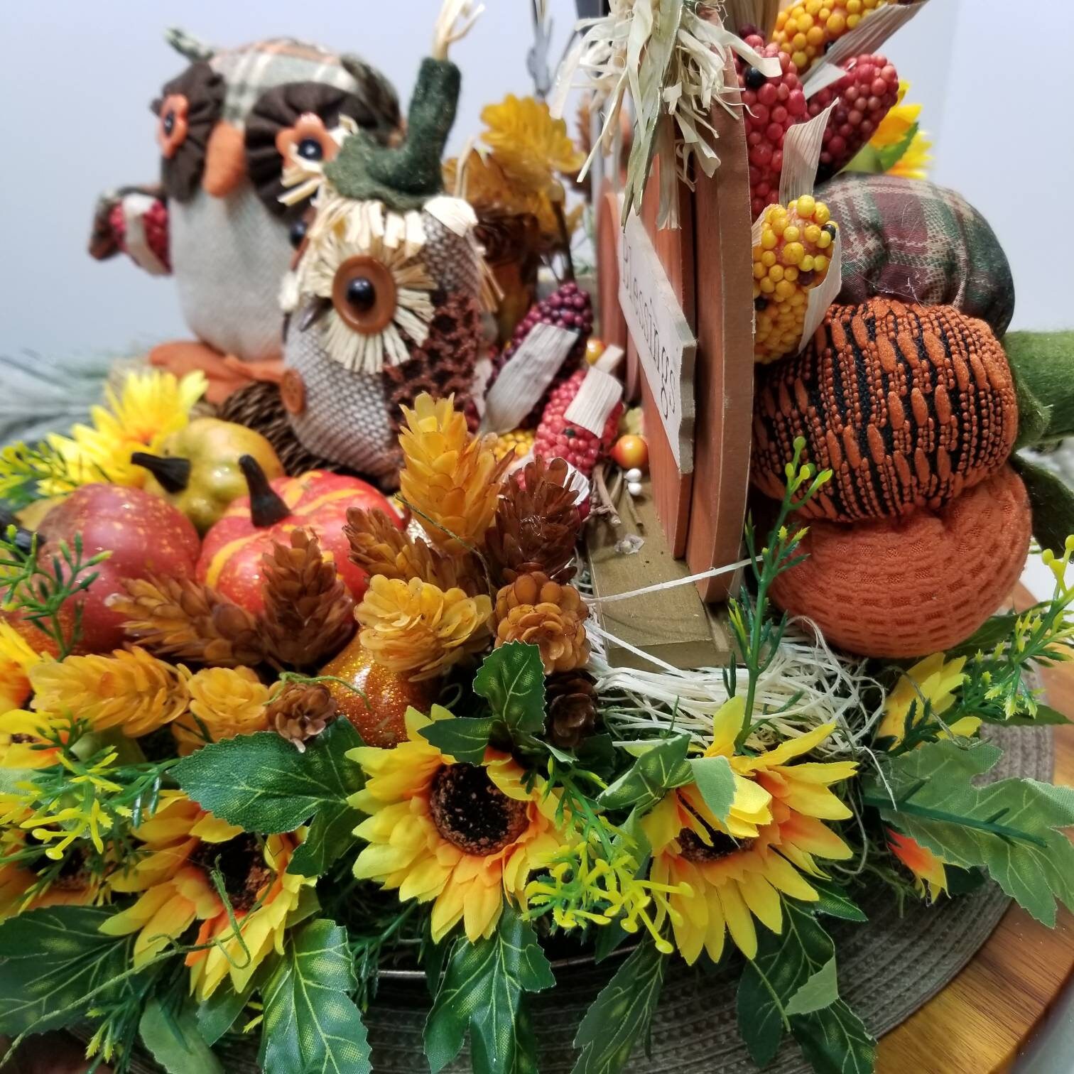 Whimsical Fall Farmhouse Owl Table Arrangement Country - Etsy
