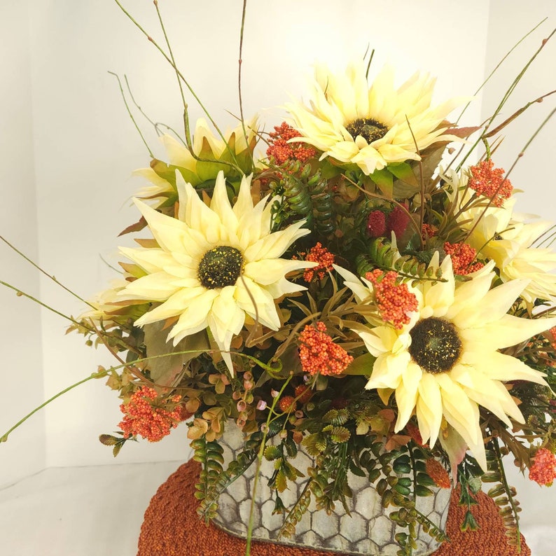 Fall Farmhouse Sunflower Table Centerpiece Rustic - Etsy