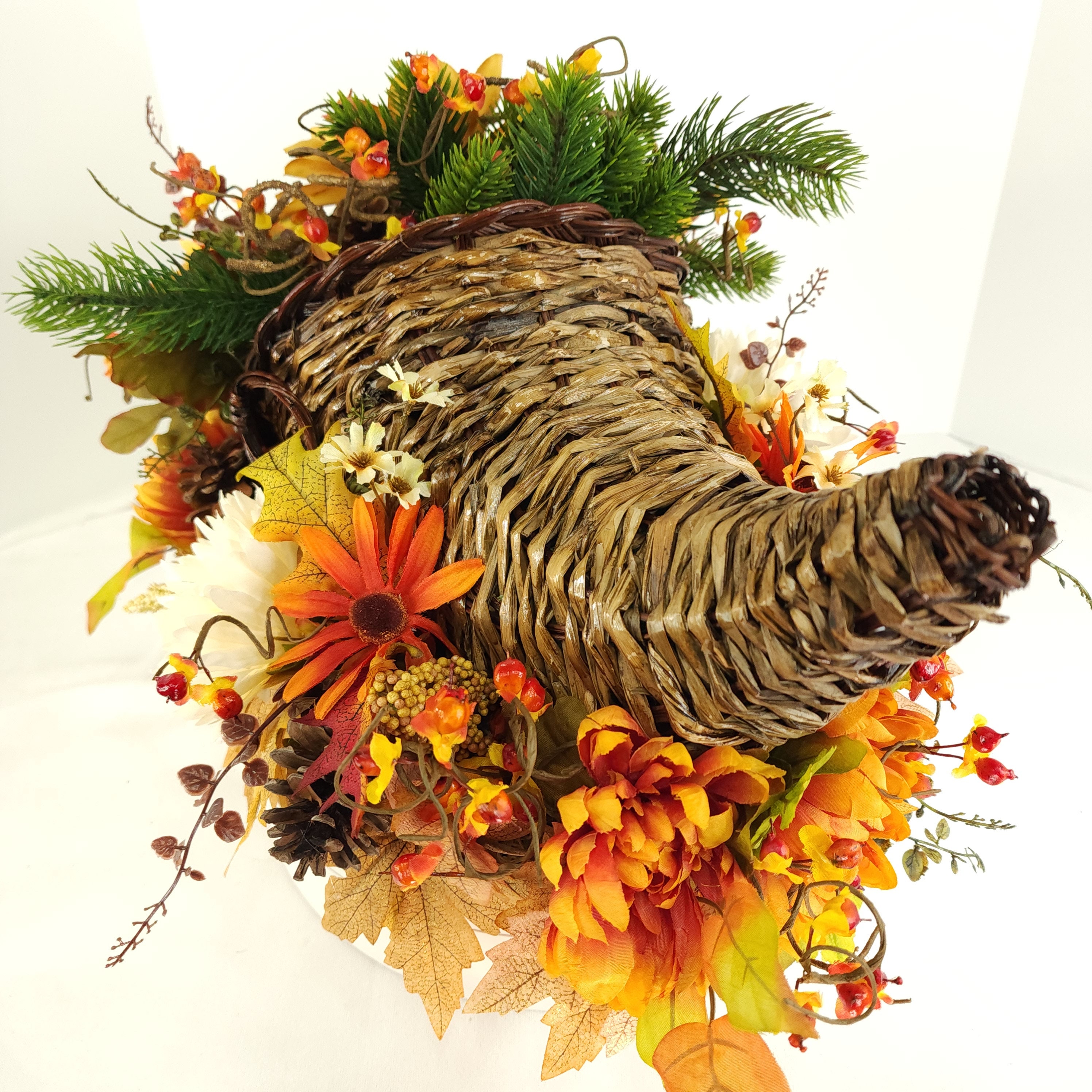 Thanksgiving Cornucopia Floral Dining Table Centerpiece, Autumn Horn of ...