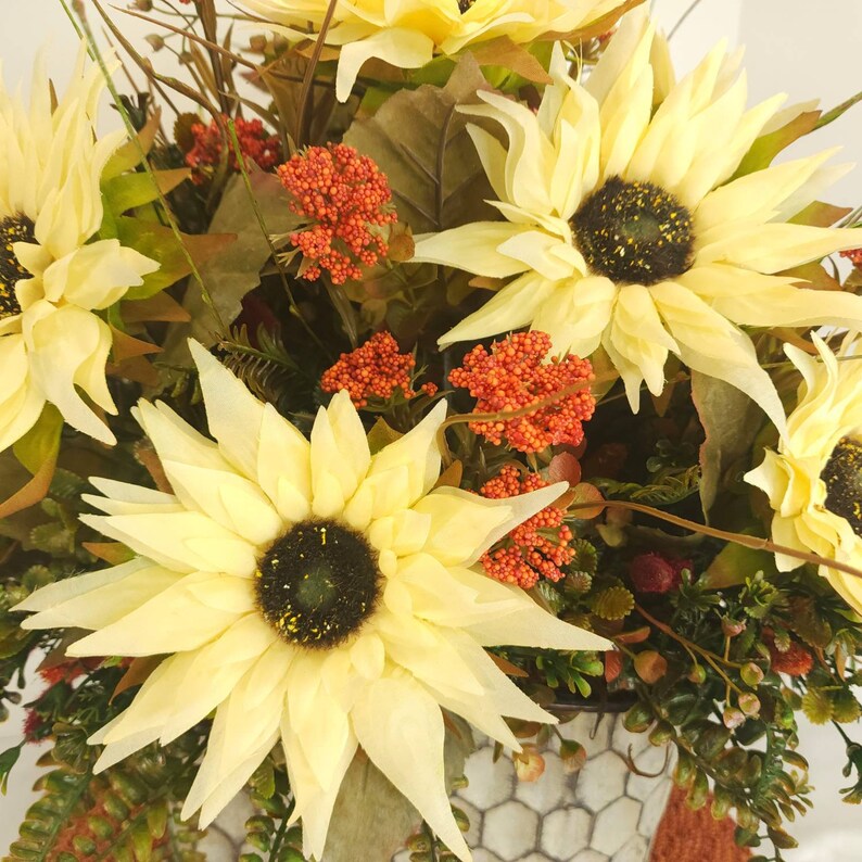 Fall Farmhouse Sunflower Table Centerpiece Rustic - Etsy