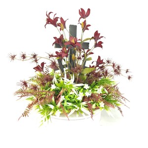 Religious Cross Floral Centerpiece Arrangement for Table, Spiritual ...