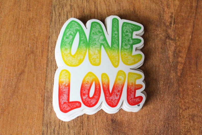 One Love Sticker Bob Marley Stickers Zentangle Stickers | Etsy