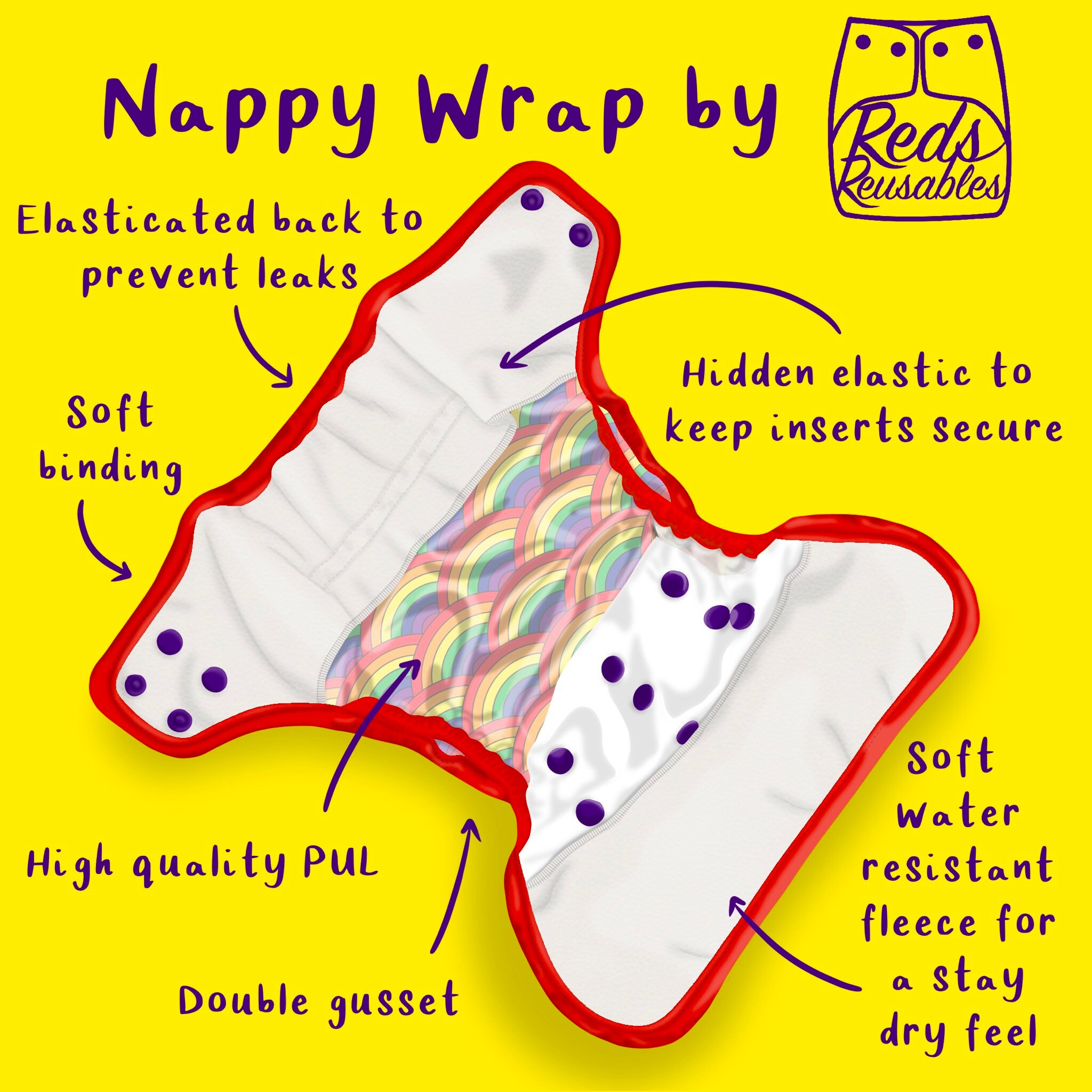 Rainbow Cloth Nappy / All in Two System / Nappy Wrap / - Etsy
