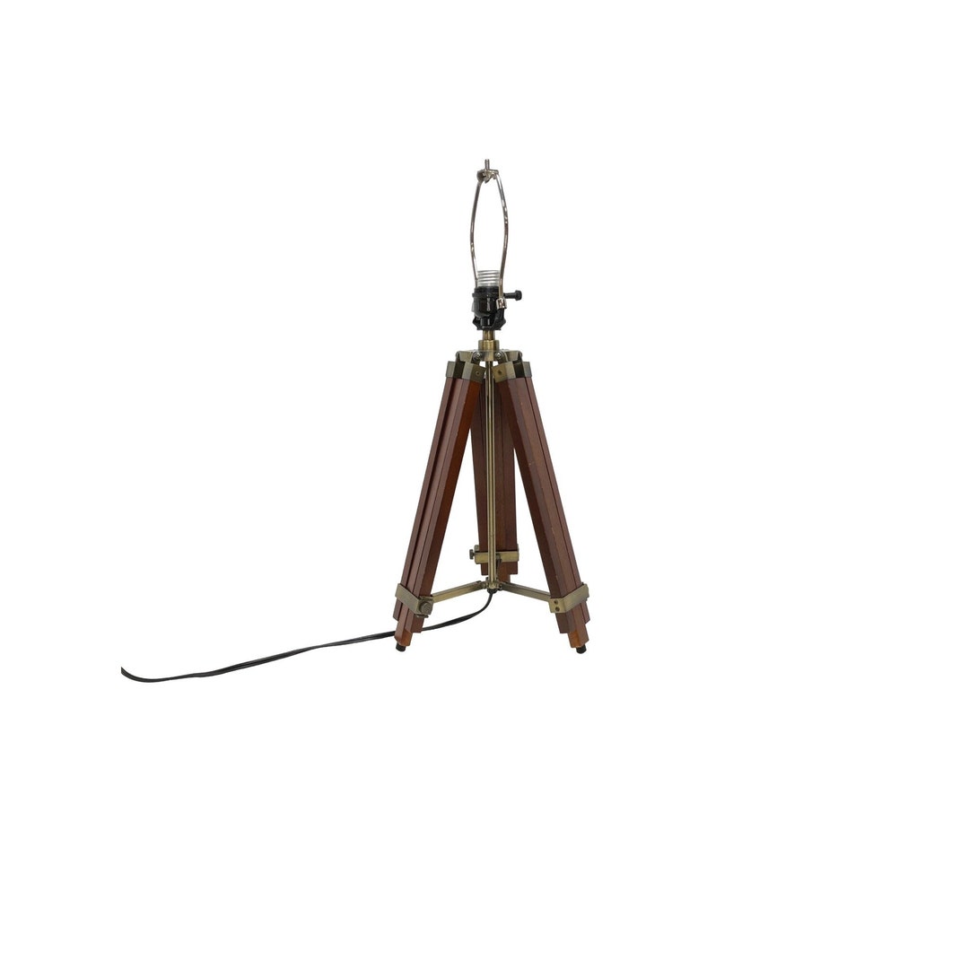 Extendable Tripod Lamp Wood Brass Hardware Customize The Height Etsy