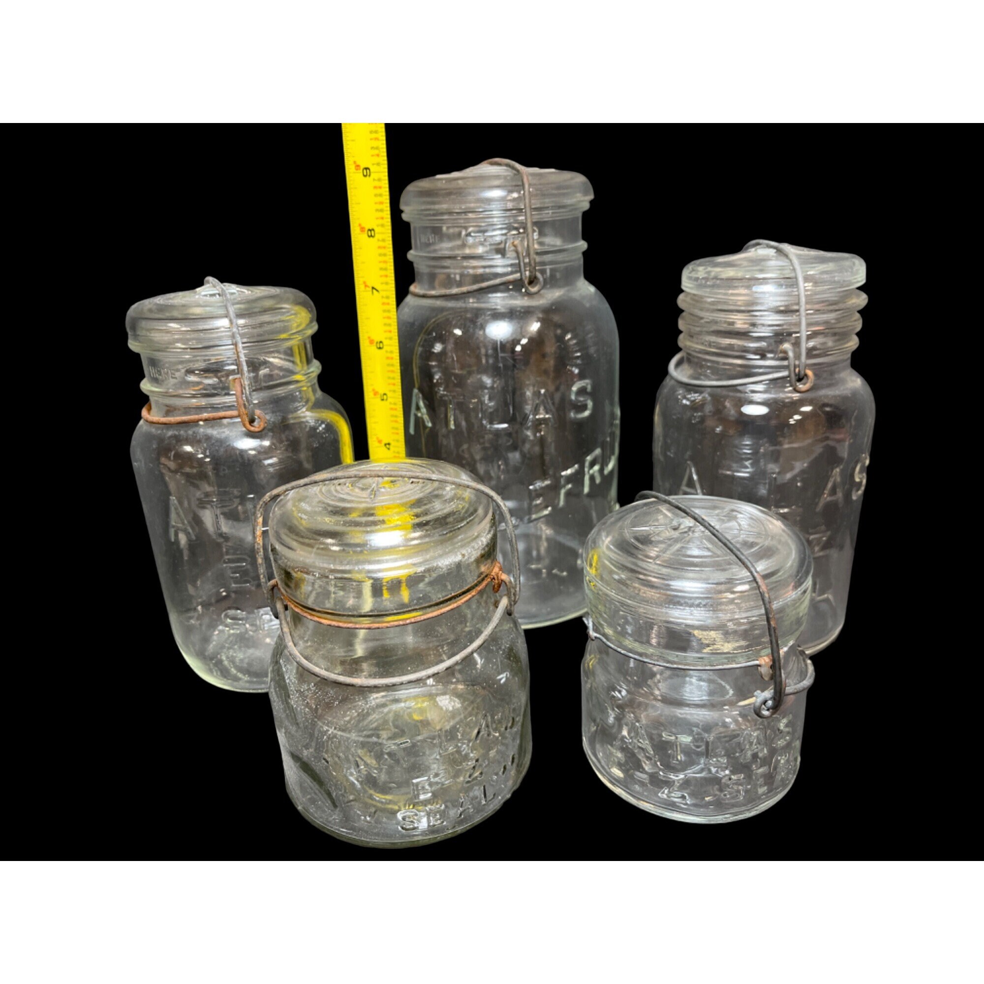 Vintage Atlas Canning Jars Collection – Clear Glass Apothecary Cottage ...