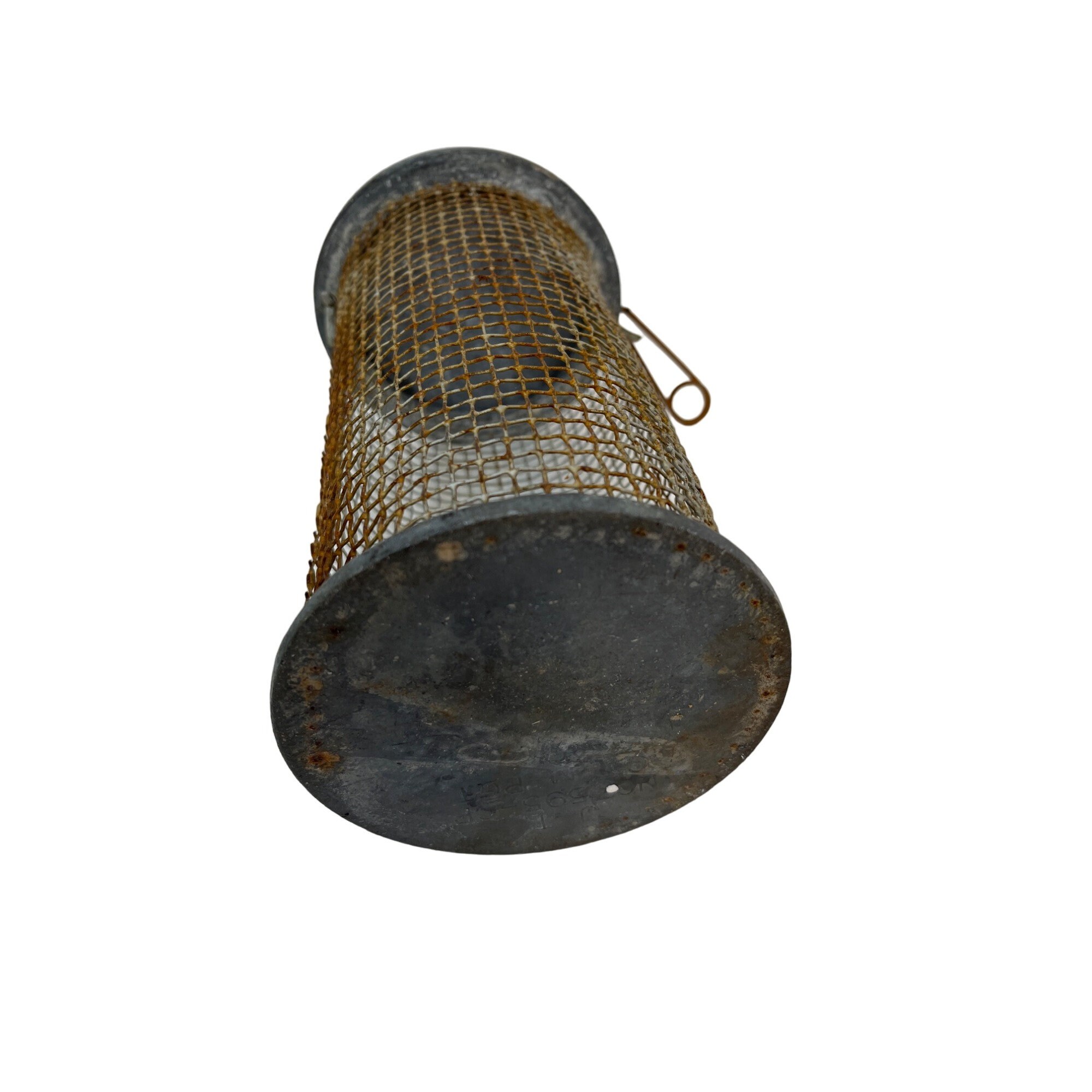 Vintage Weighted Mesh Wire Chum Bucket Fishing Gear Lake House Decor ...