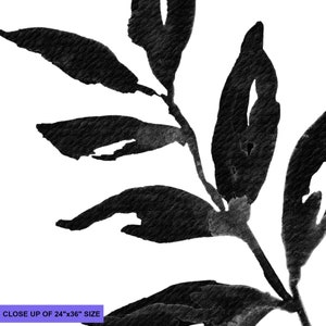 Set of 3: Black & White Watercolor Leaves and Abstract Shapes | Etsy