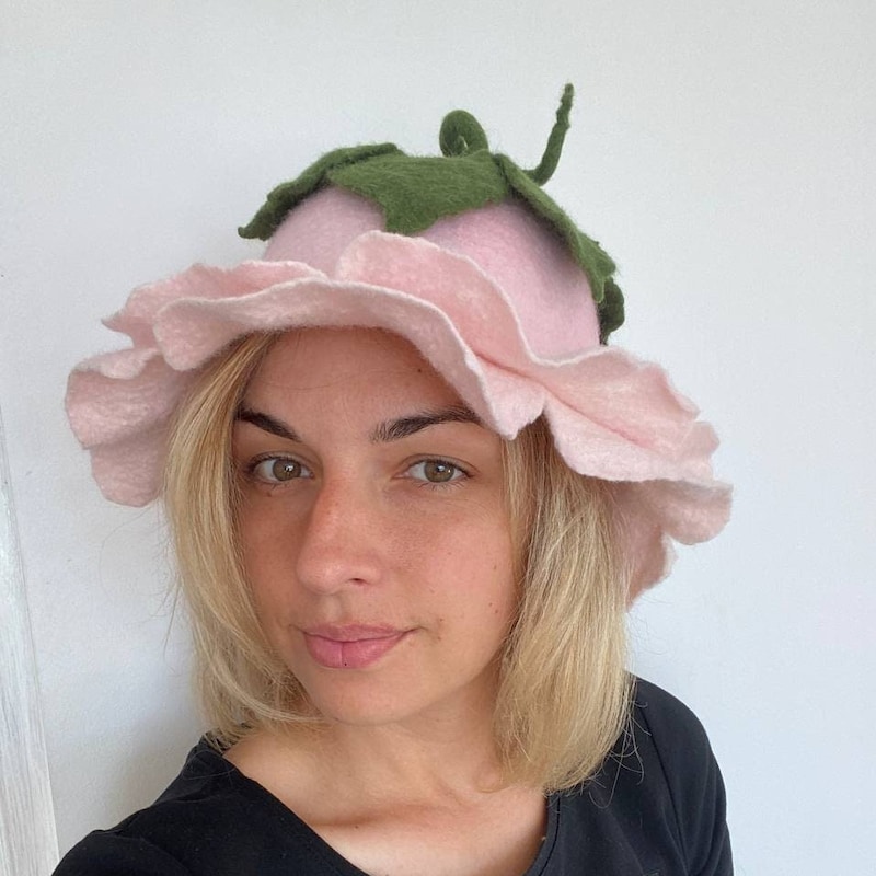 Pink Flower Hat - Etsy