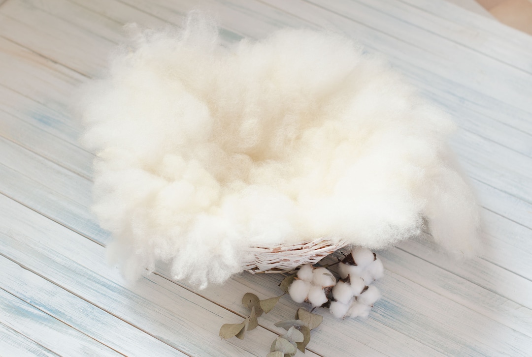 White Fluffy Baby Wool Blanket, Felted Basket Layer, Curly Basket ...