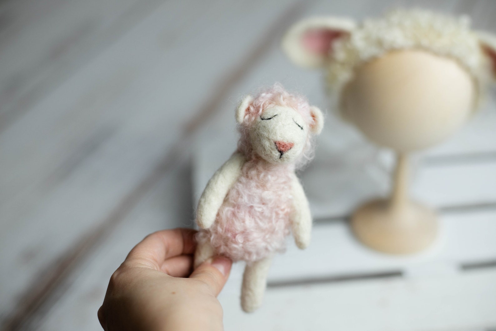 Wool Newborn Toy Felted Sheep Photography Props White | Etsy