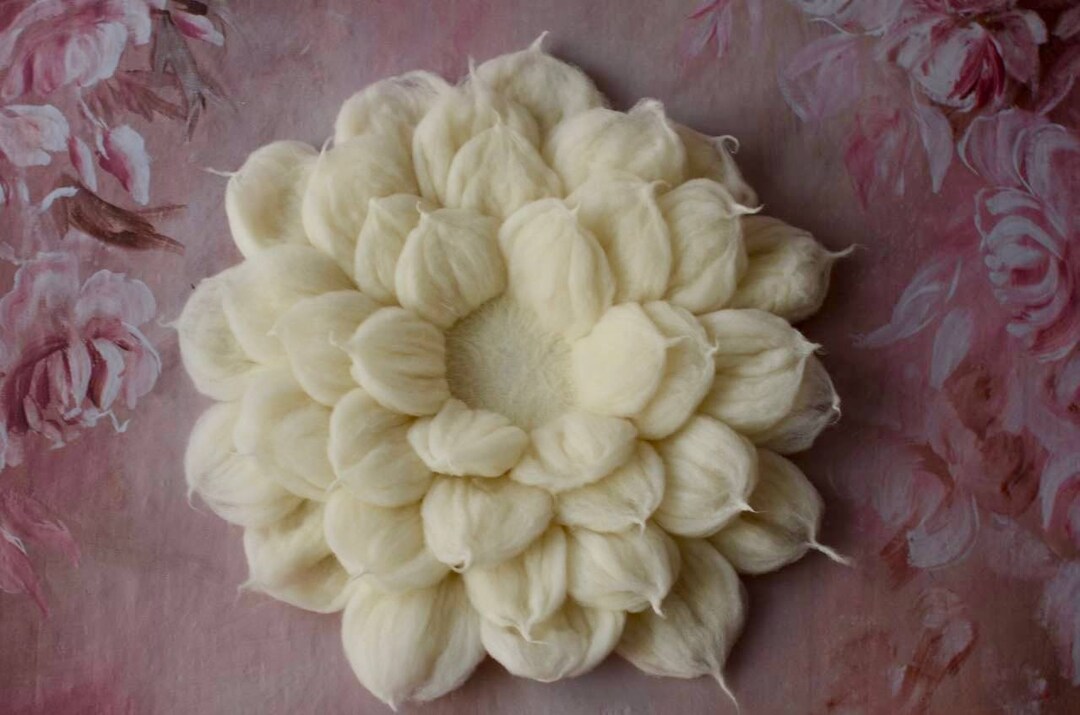 Flower Newborn Photography Props, Flower Wool Felted Rug, Baby Flower ...