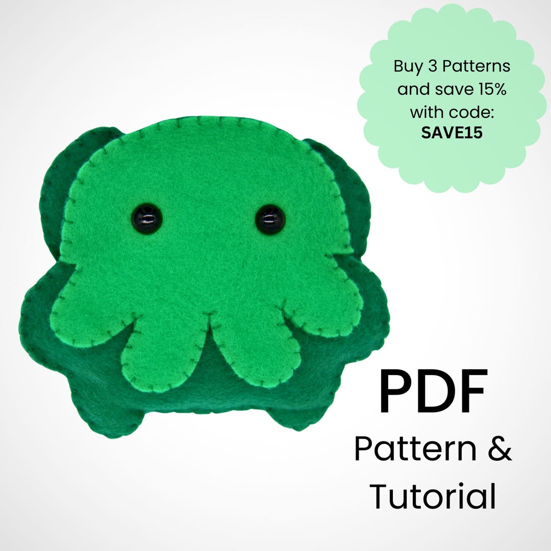 Cthulhu Felt Sewing Pattern/pdf Pattern Template Download/felt ...