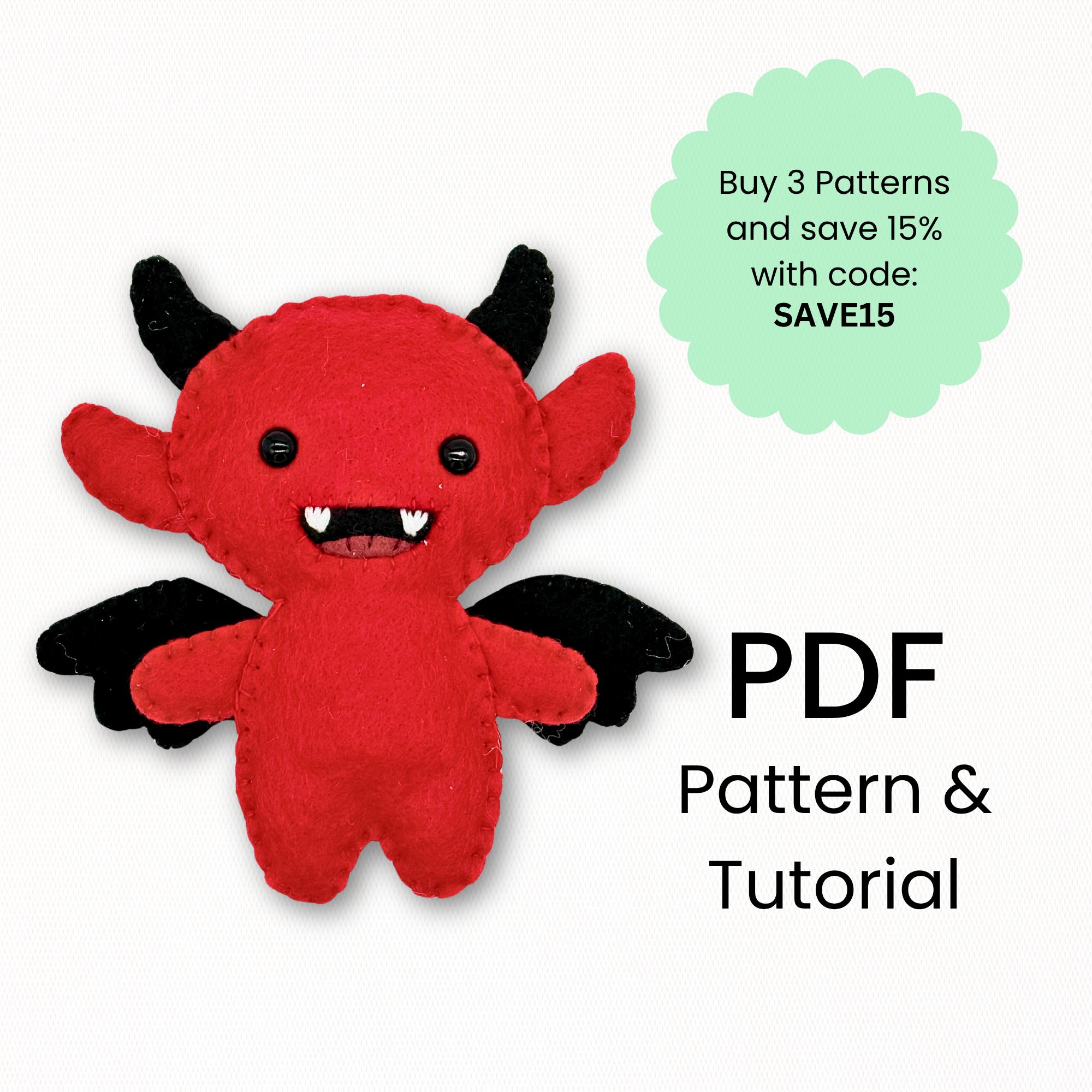 Felt Devil Sewing Pattern: Halloween Plush Ornament (PDF Pattern) - Etsy