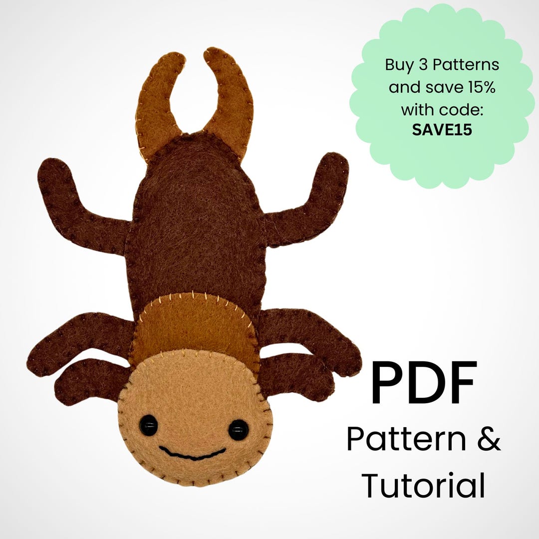 Earwig Felt Sewing Pattern/pdf Pattern Template Download/creepy Bug ...