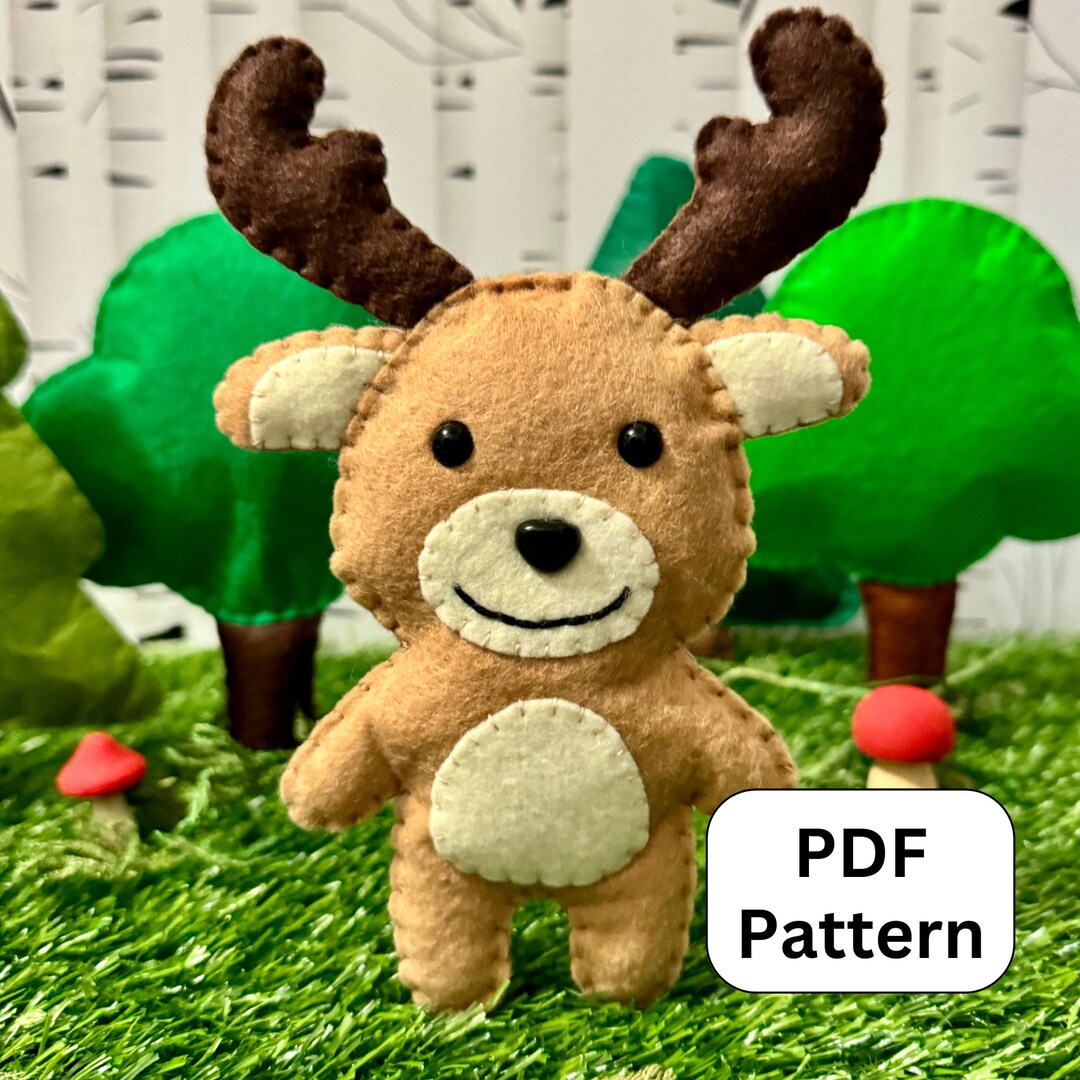 Moose Sewing Pattern/deer Template/plush Toy Sewing Tutorial/felt ...