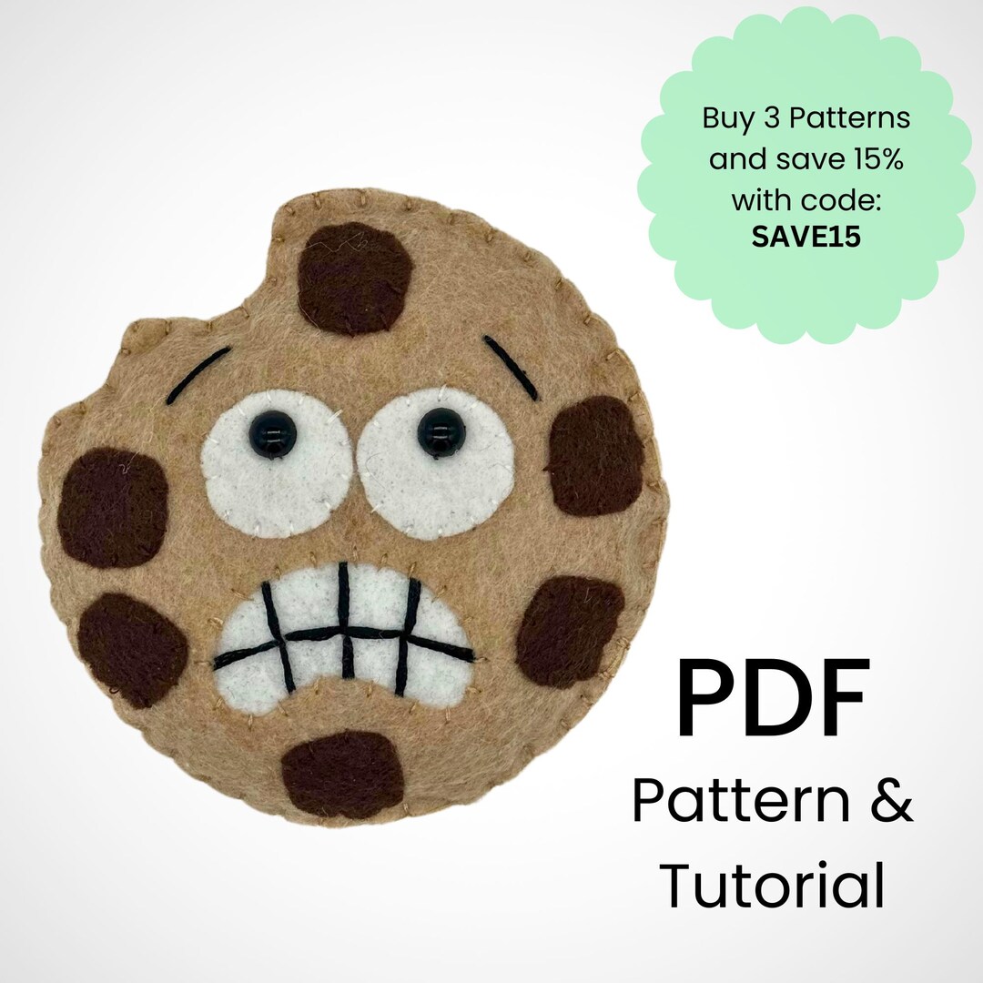 Fright Food Cookie Felt Sewing Pattern/pdf Pattern Template Download ...