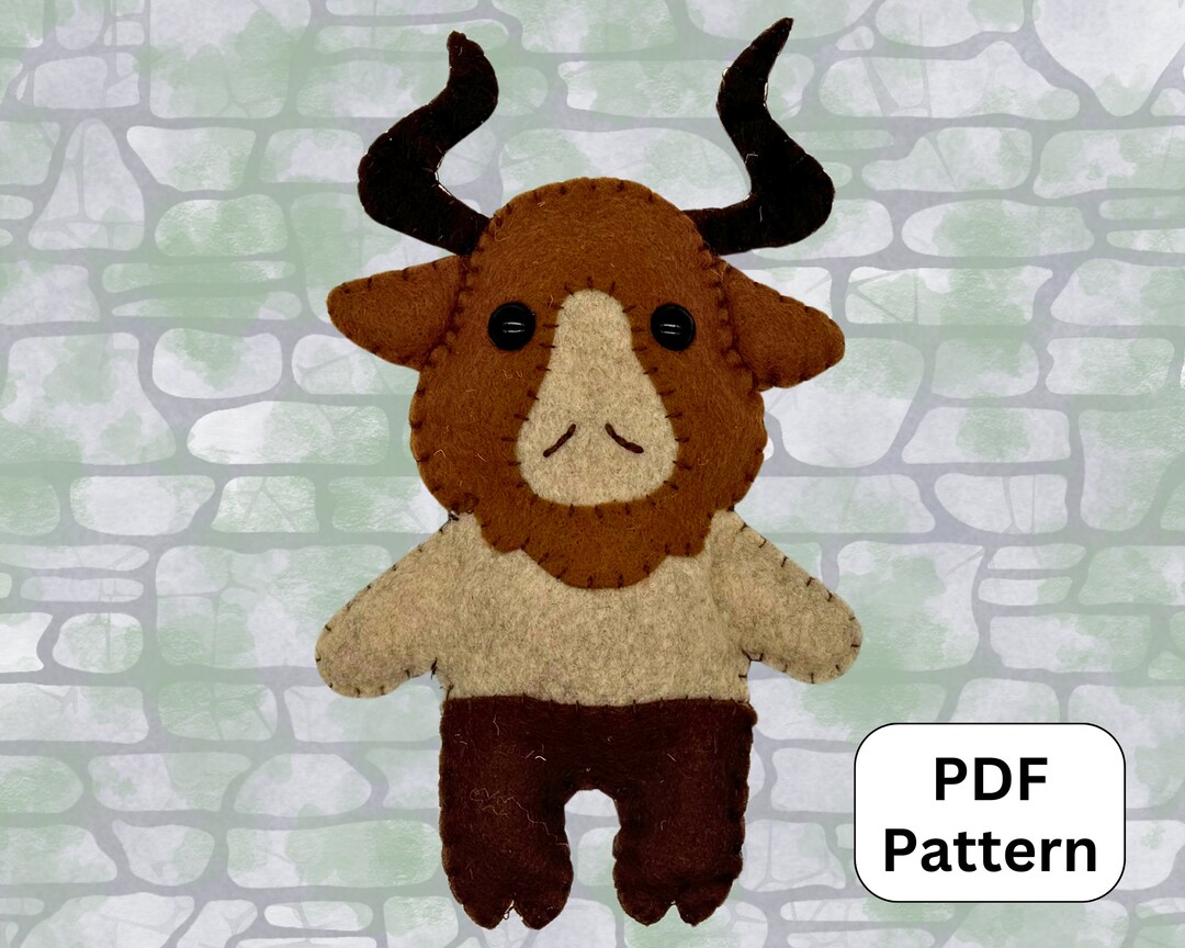 Minotaur Felt Sewing Pattern/pdf Pattern Template Download/felt Bull ...