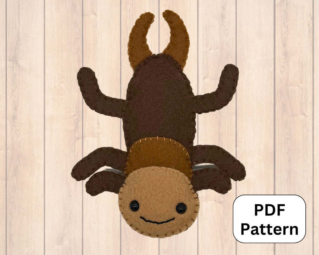 Earwig Felt Sewing Pattern/pdf Pattern Template Download/creepy Bug Felt Pattern/earwig Plush ...
