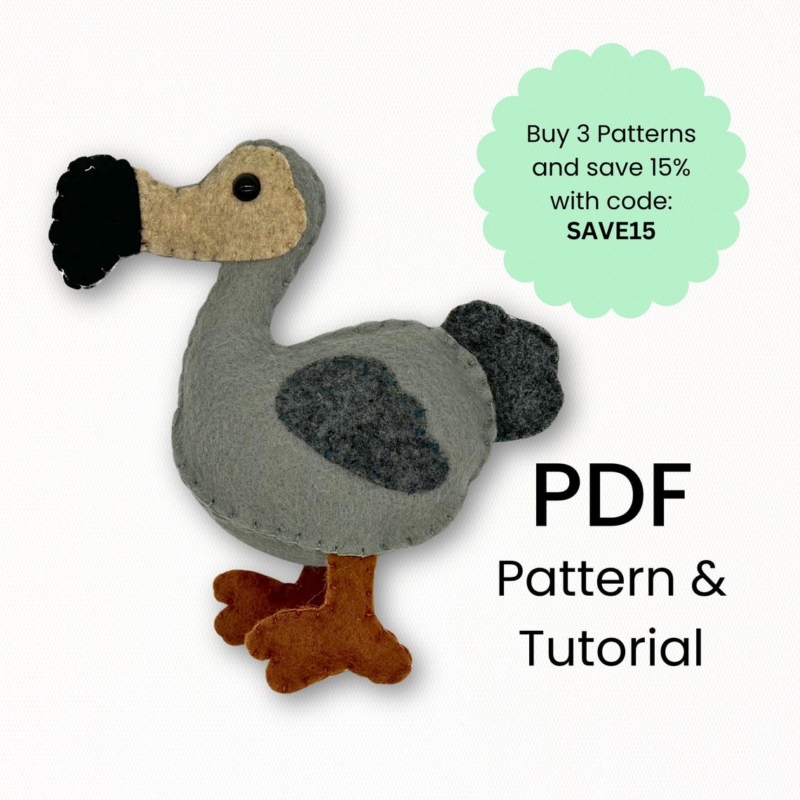 Felt Dodo Sewing Pattern: Plush Monster Toy Decor (PDF Pattern) - Etsy