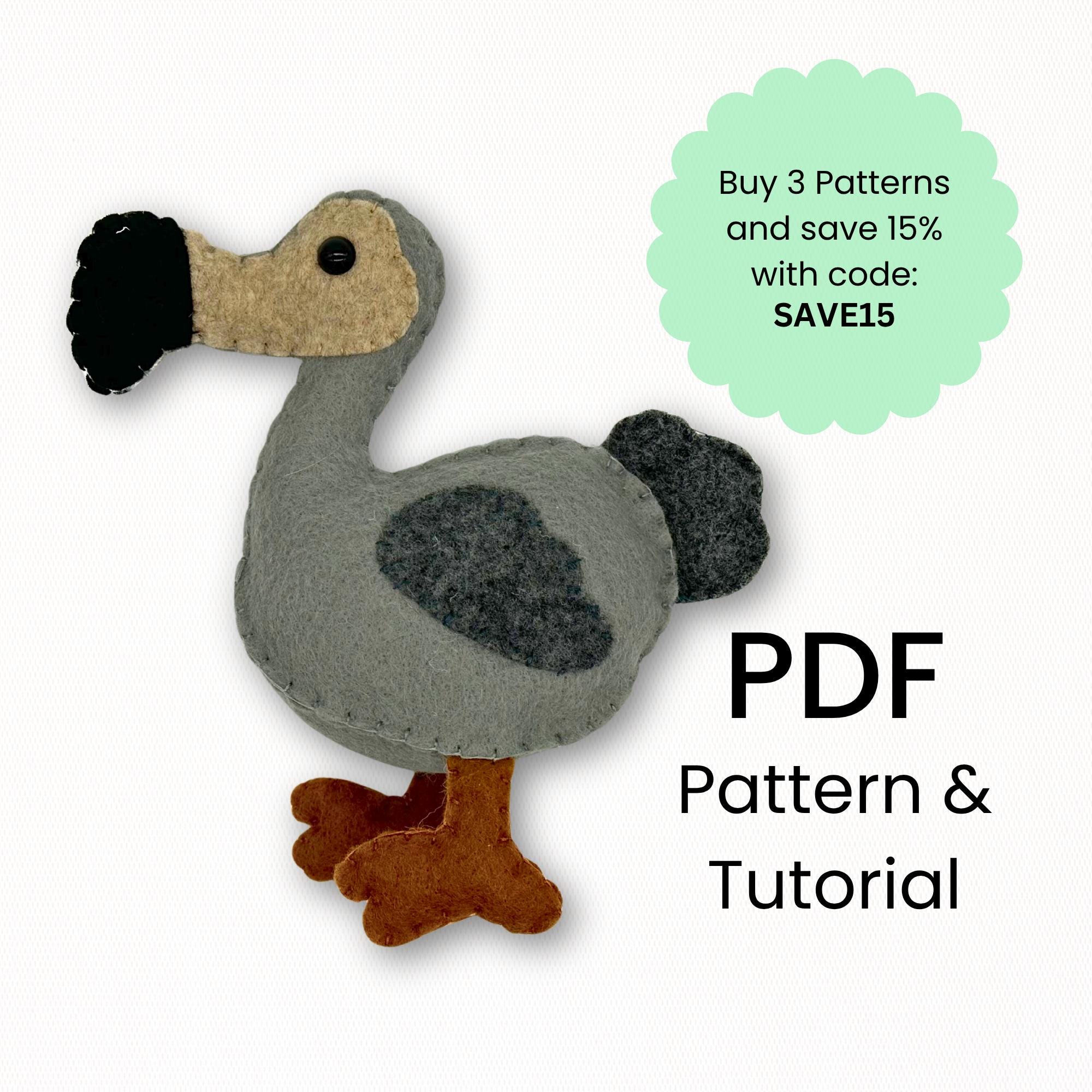 Felt Dodo Sewing Pattern: Plush Monster Toy Decor (PDF Pattern) - Etsy