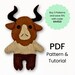 Minotaur Felt Sewing Pattern: Plush Ornament DIY (PDF Pattern) - Etsy