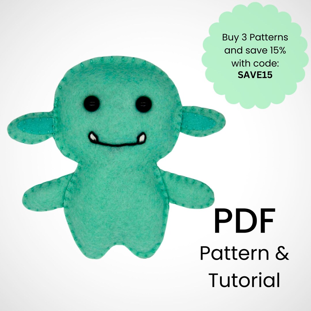 Goblin Felt Sewing Pattern/pdf Pattern Template Download/felt Halloween ...