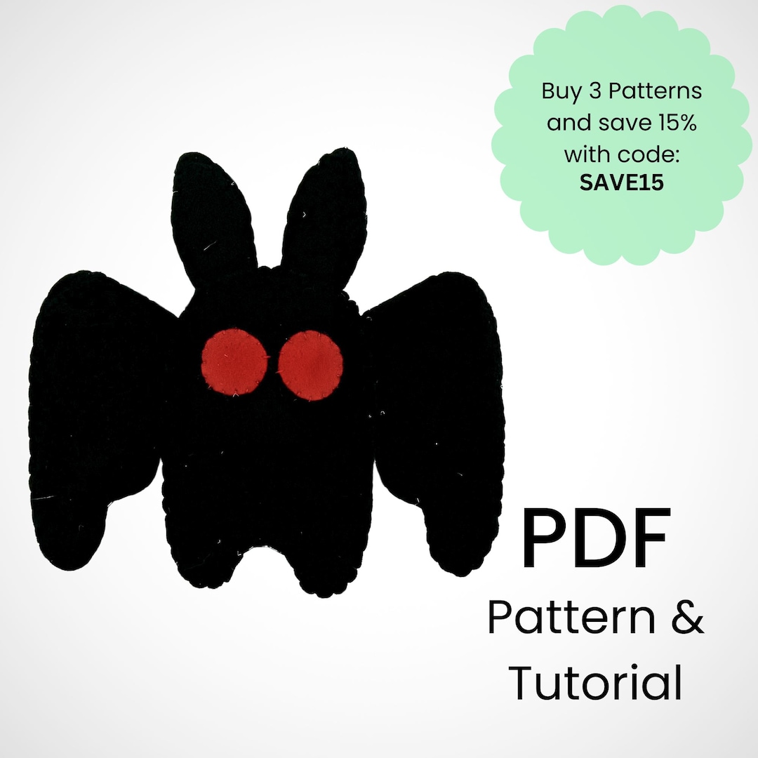 Mothman Felt Sewing Pattern: Spooky Halloween Ornament (PDF Pattern) - Etsy