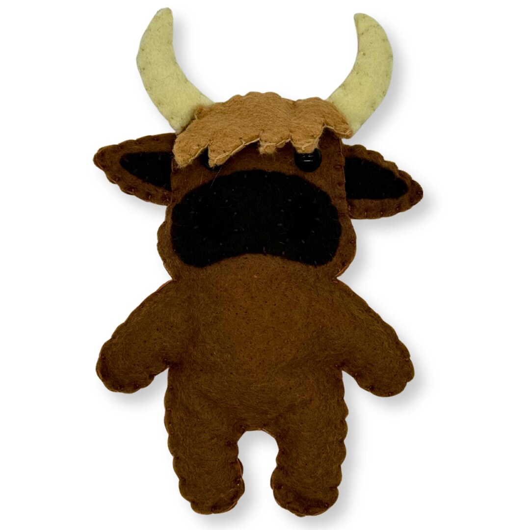 Felt Highland Cow Sewing Pattern: Woodland Animal Ornament (PDF Pattern ...
