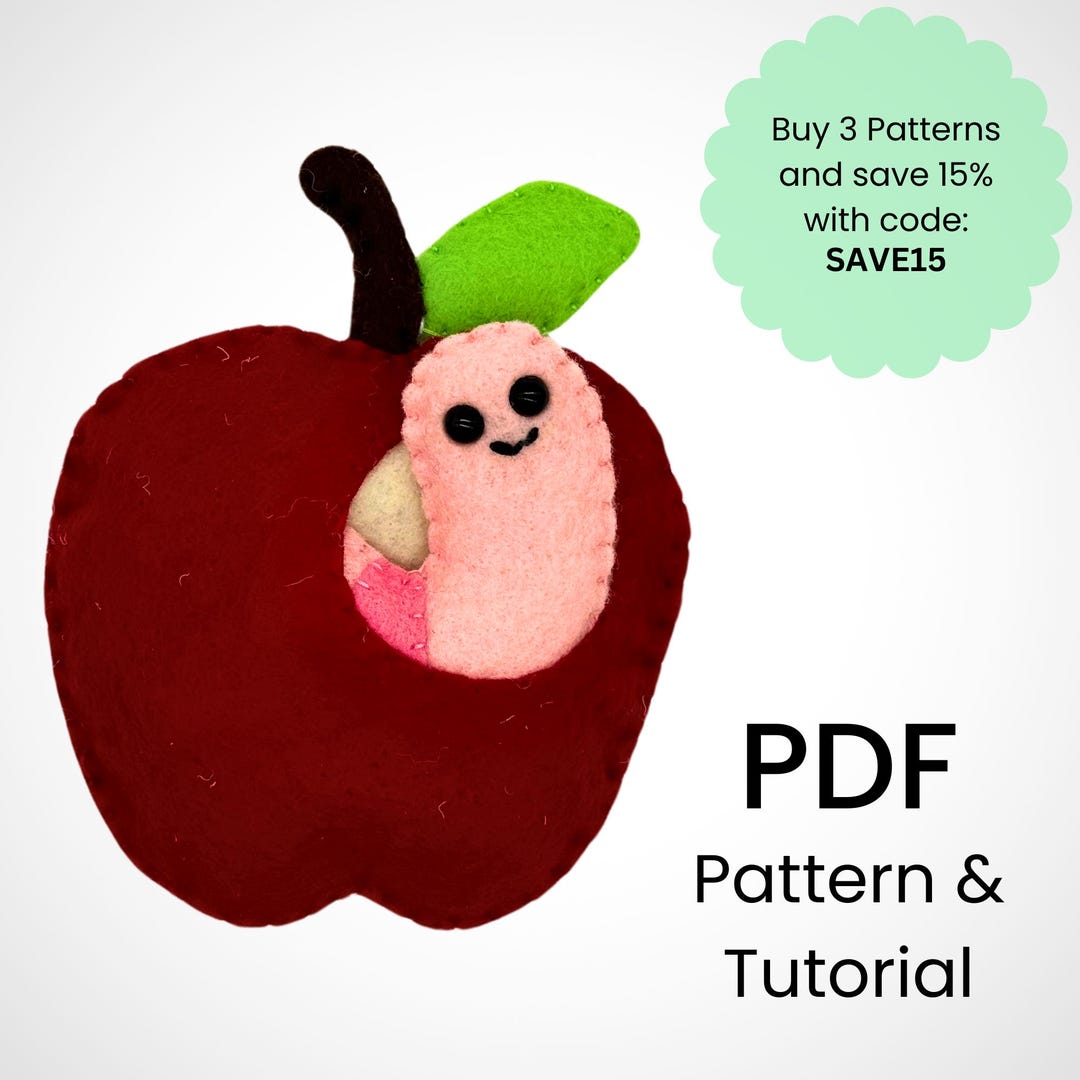 Rotten Apple Felt Sewing Pattern/pdf Pattern Template Download/felt ...