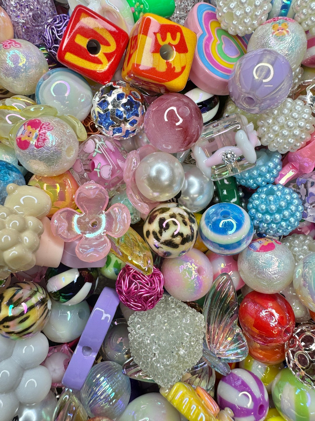 Random Mix Beads/ Acrylic Beads 20oz - Etsy